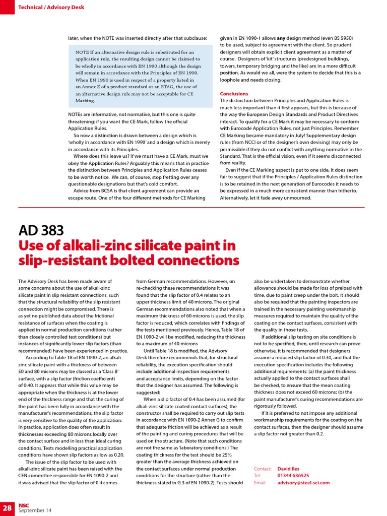 Use of Alkali-Zinc Silicate Paint in Slip-Resistant Bolted Connections ...
