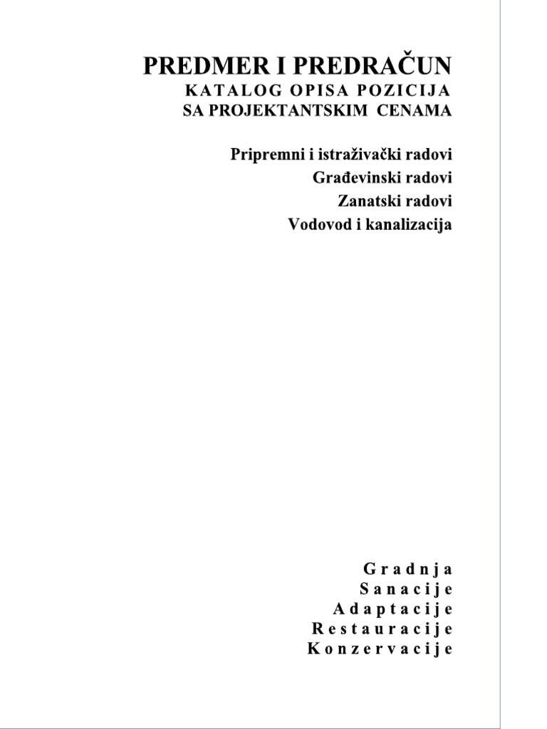 Predmer I Predračun | PDF