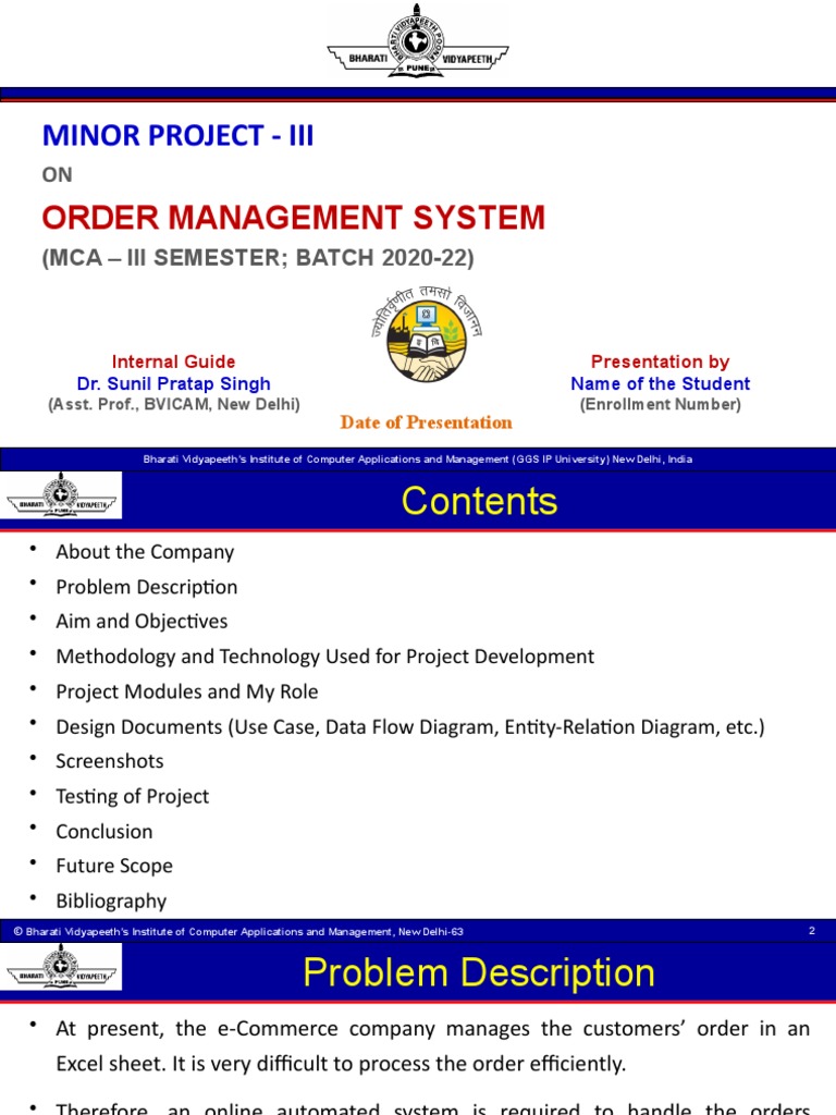 Minor Project - Iii: Order Management System | PDF | Databases | Computing