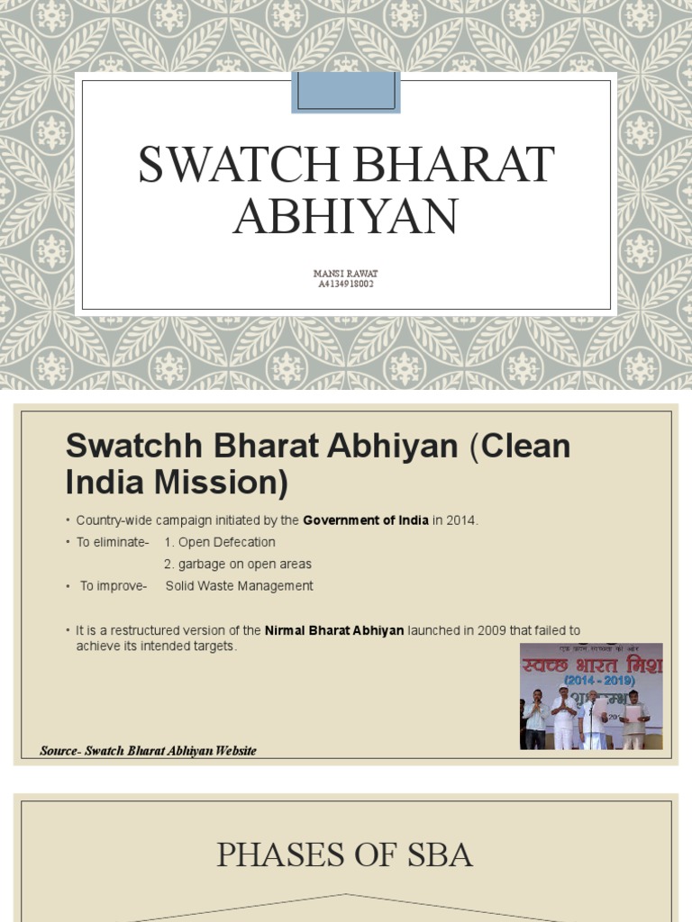 Swatchh Bharat Abhiyan | PDF | Public Health | Sewerage
