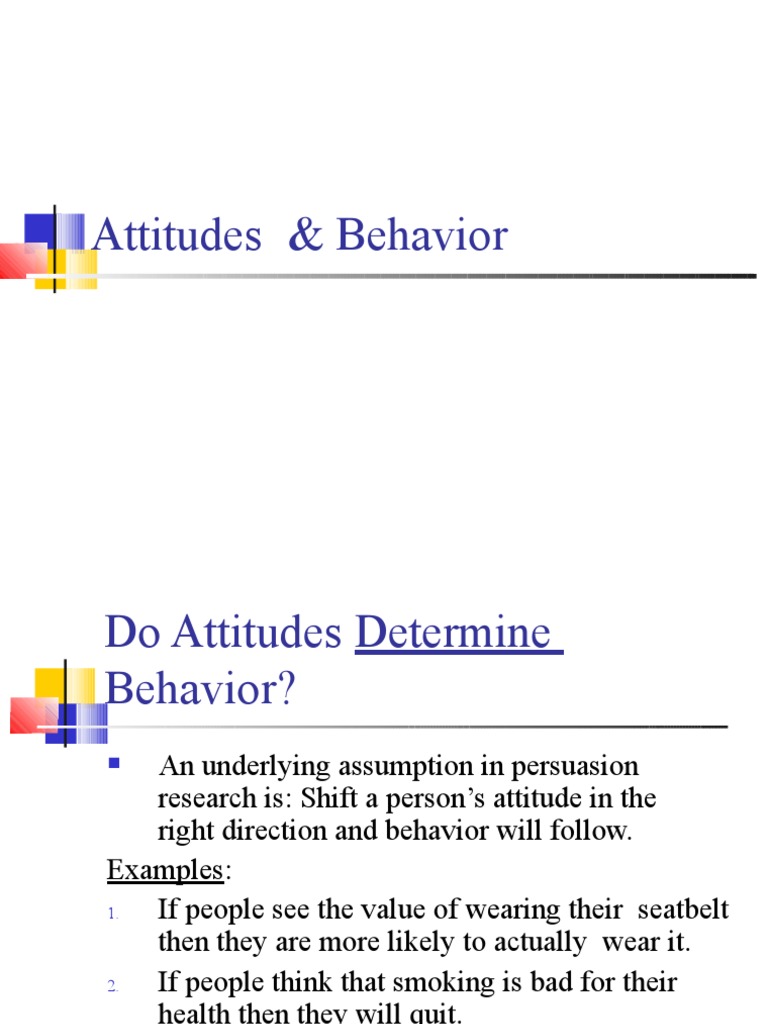 1 Attitudes & Behavior | PDF | Attitude (Psychology) | Behavior