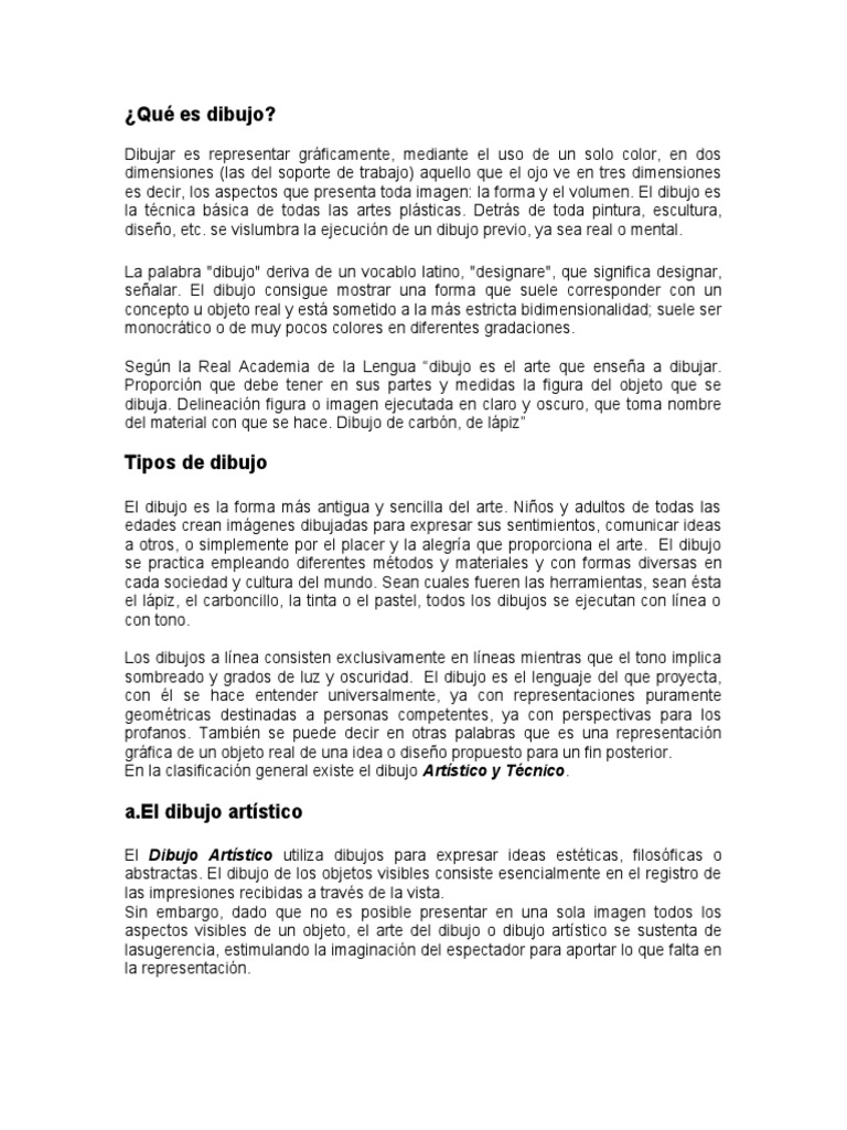 Tipos y Definición del Dibujo | PDF | Dibujo | Lápiz