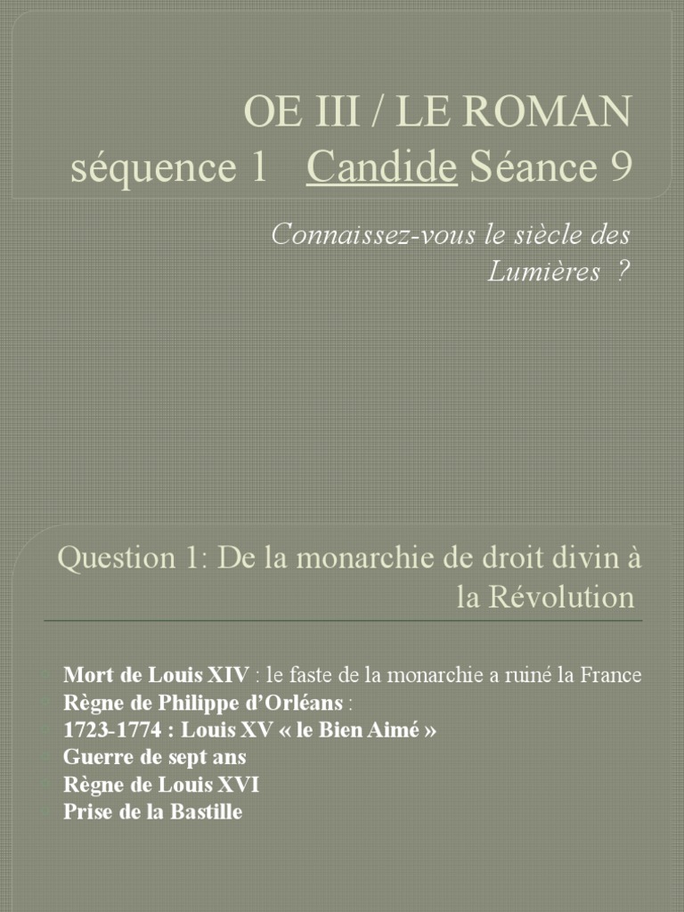 Les Lumières : Révolution et Idées clés | PDF | Siècle des Lumières ...