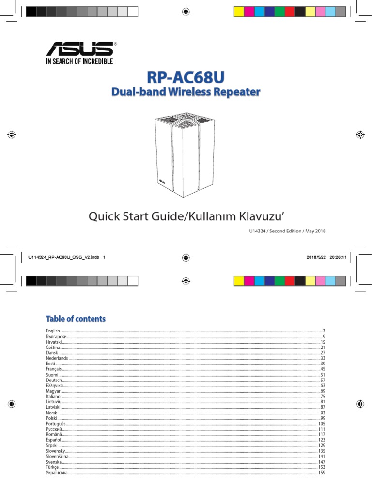 U14324 Rp-Ac68u QSG v2 Print | PDF | Ip Address | Wi Fi