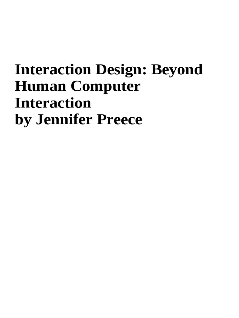 Interaction Design Notes by Jennifer Preece | PDF | Usability | Design