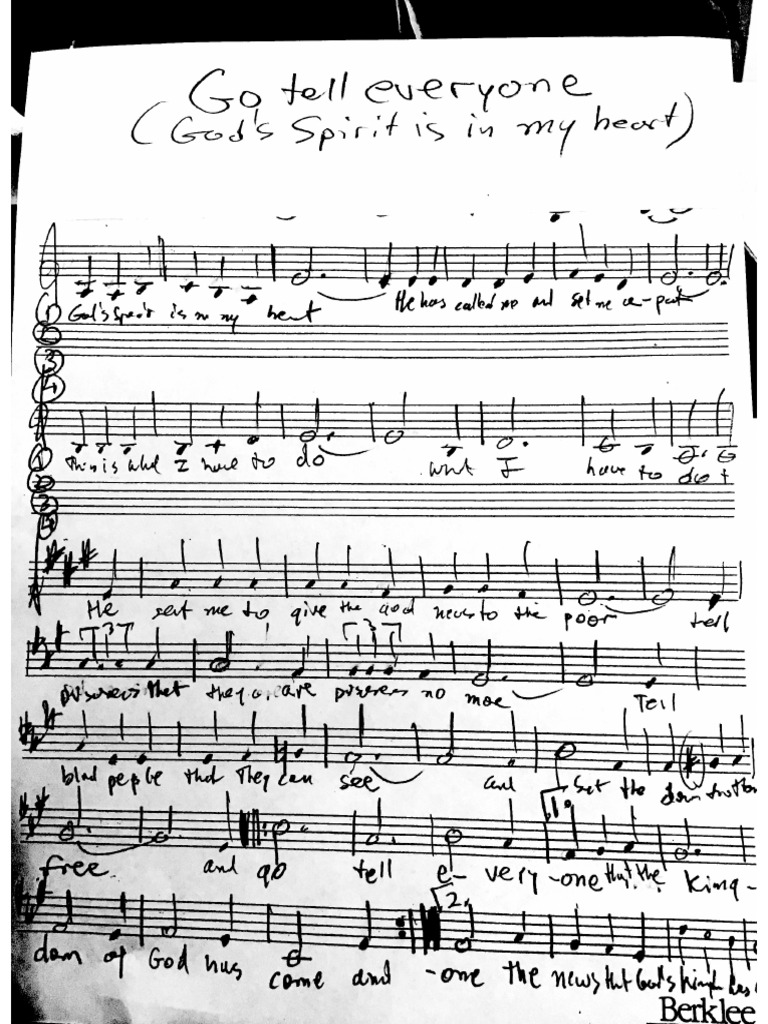 Go Tell Everyone (God's Spirit Is in My Heart) (Key Am + A) | PDF