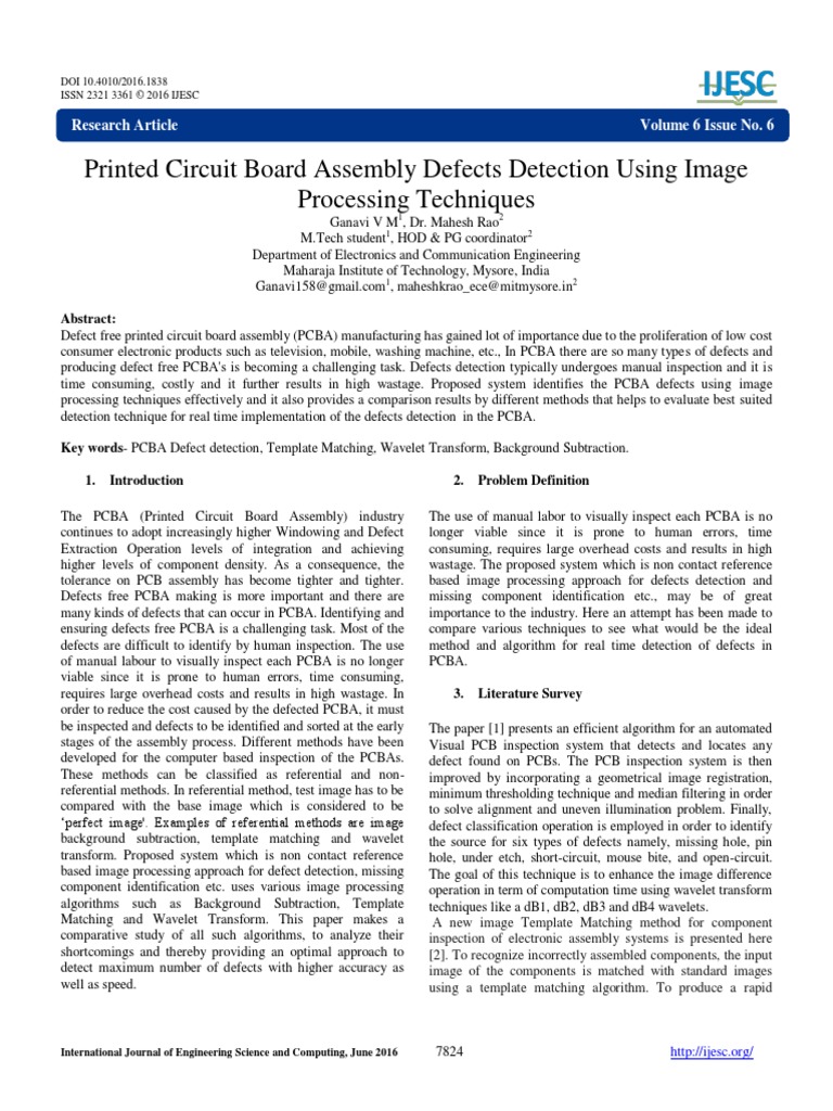 .Printed Circuit Board Assembly Defects Detection Using Image ...