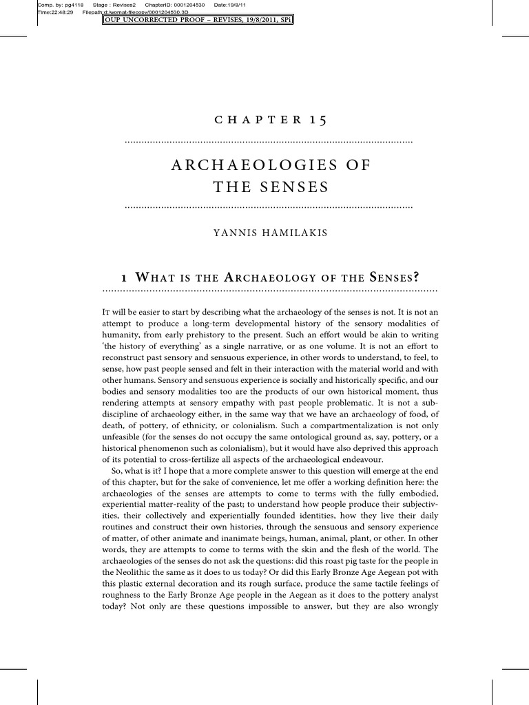 HAMILAKIS, Yannis - Archaeologies of The Senses | PDF | Senses ...
