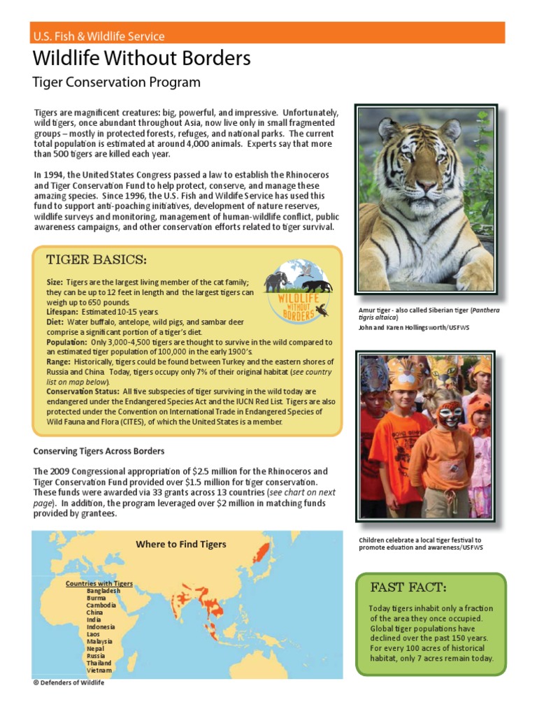 Wildlife Without Borders: Tiger Conservation Program | PDF | Tiger ...