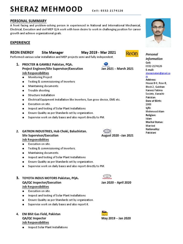 Sheraz CV | PDF | Pakistan