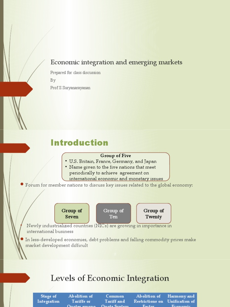 Economic Integration and Emerging Markets | PDF | Economic Integration ...