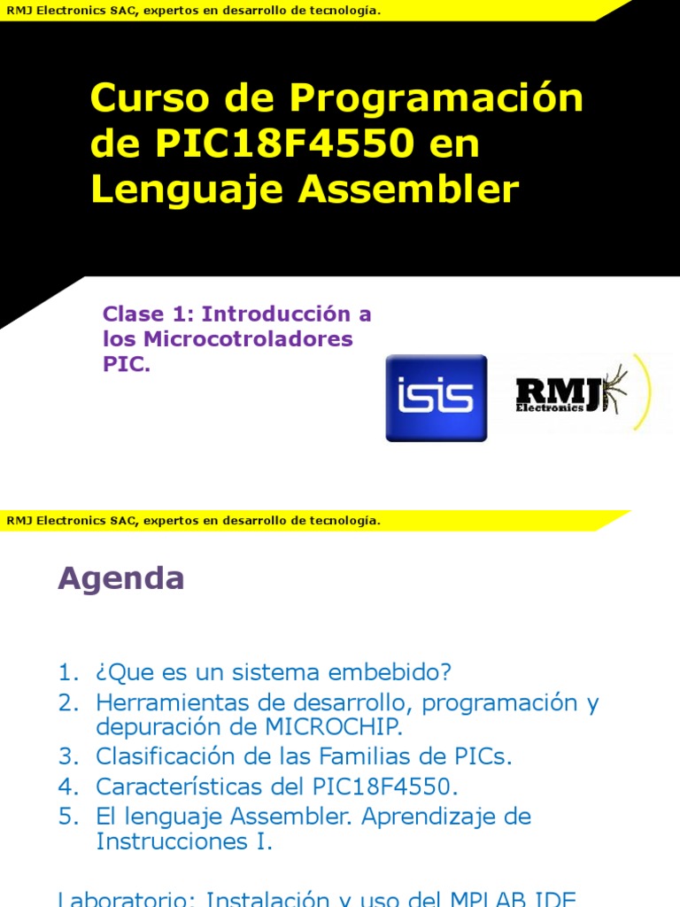 PIC18F4550 Assembler - Clase 1 | PDF | Lenguaje ensamblador | Sistema Integrado