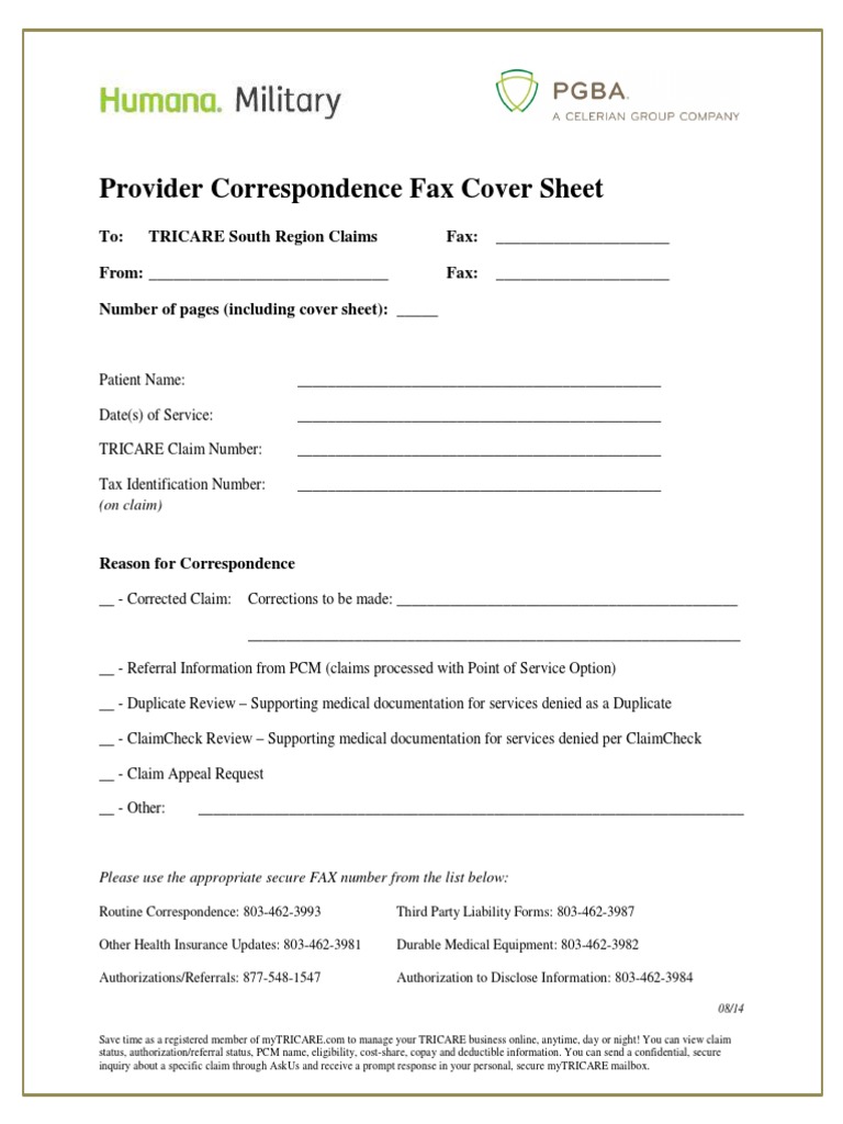 Provider Correspondence Fax Cover Sheet For Medical Printable | PDF ...