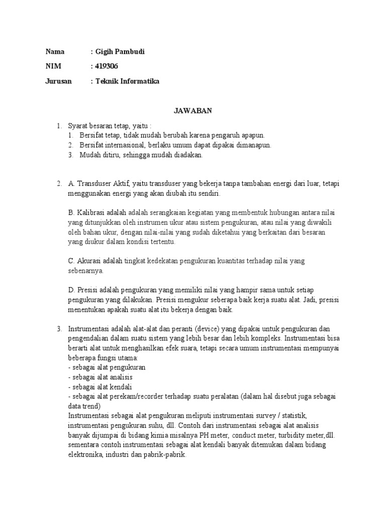 Dasar-dasar Instrumentasi Elektronika | PDF