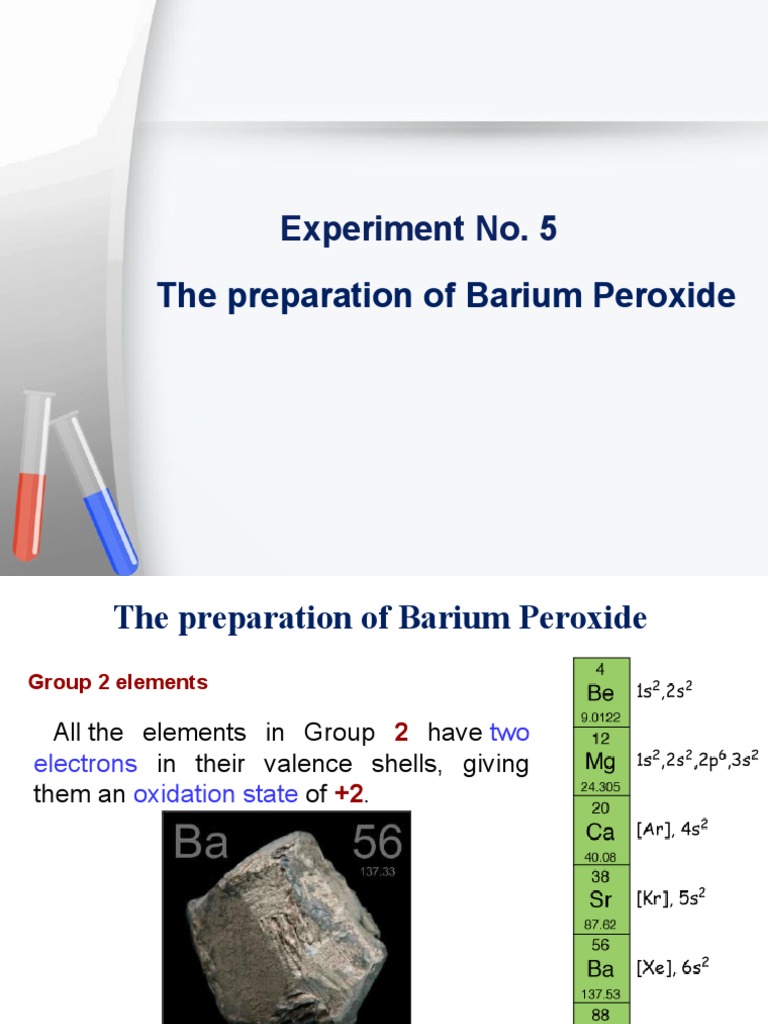 Experiment No. 5: The Preparation of Barium Peroxide | PDF | Hydrogen ...