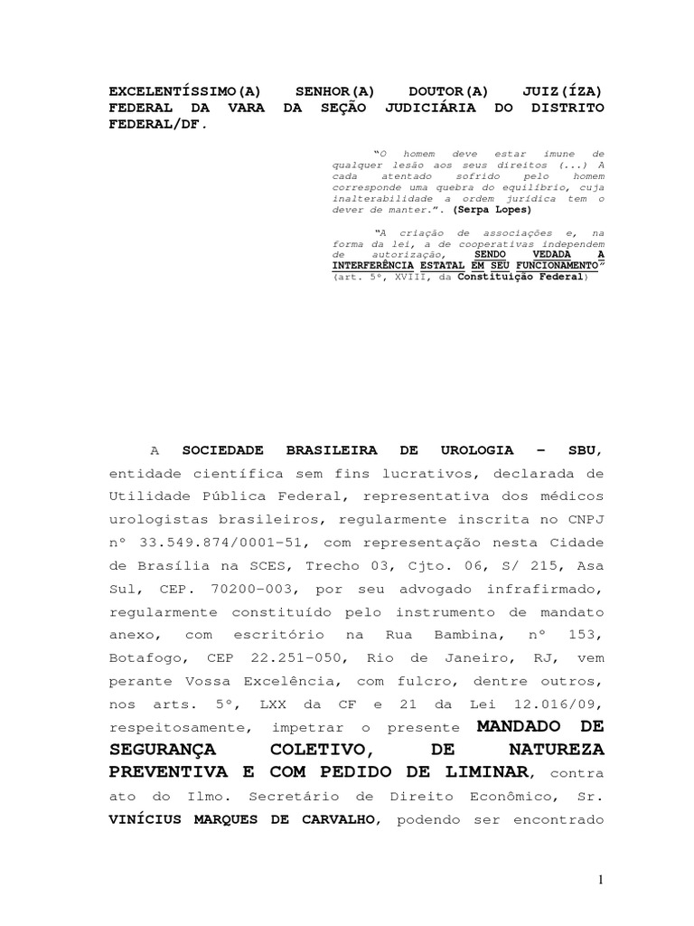 MODELO - Mandado Seguranca Preventivo 03 | PDF | Mandamus | Remédio