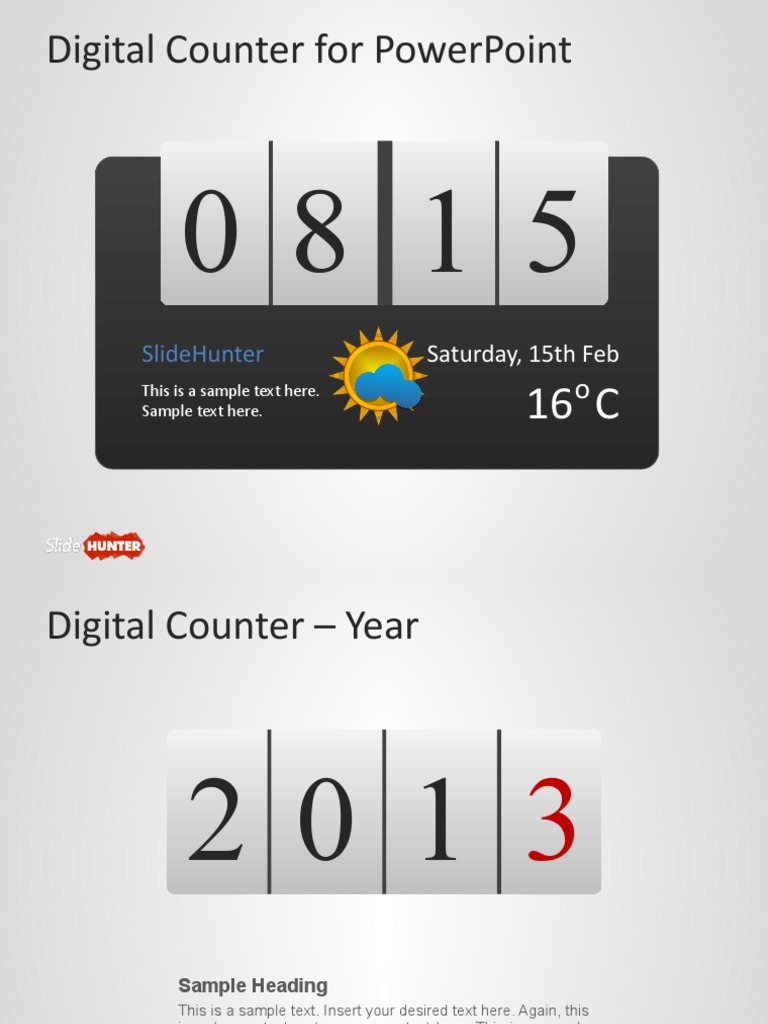 Digital Counter For Powerpoint: Slidehunter | PDF