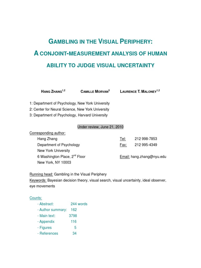 G V P: A - : Ambling in The Isual Eriphery Conjoint Measurement ...