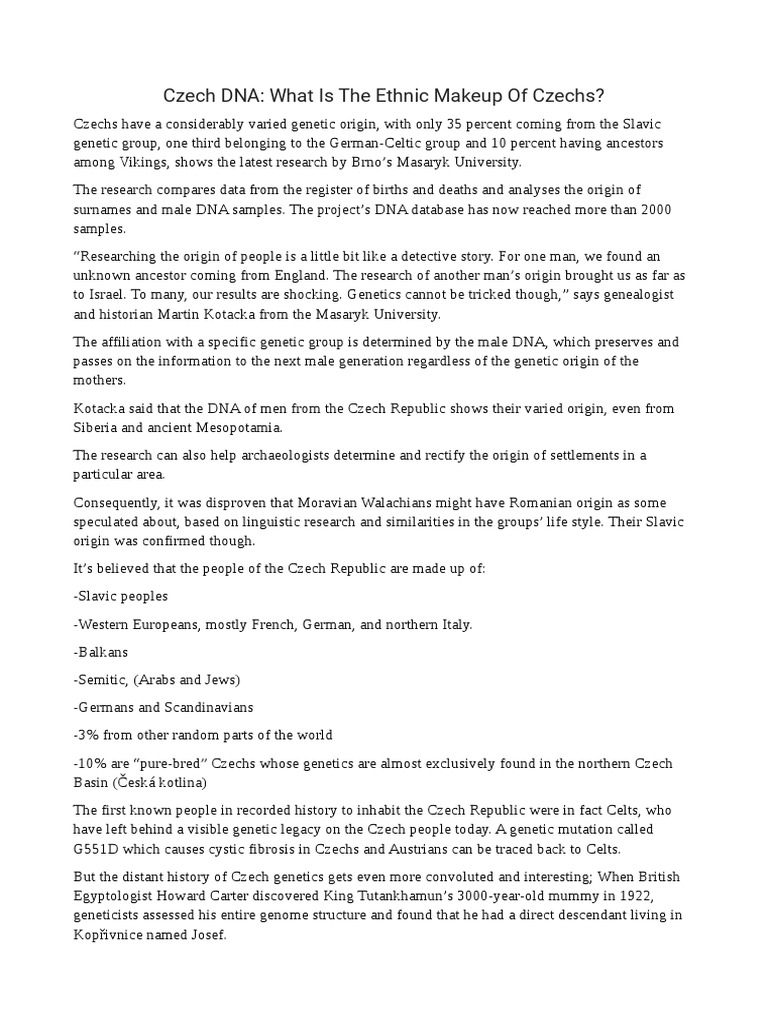 DNA Origins of Czechs | PDF