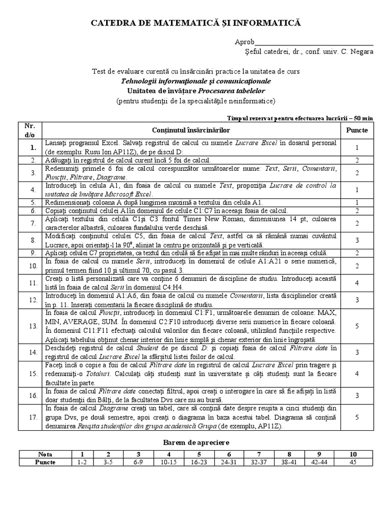 45 Test TIC ZI Excel | PDF