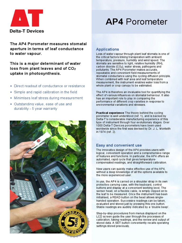 Measuring Stomatal Conductance: An Overview of the AP4 Dynamic ...