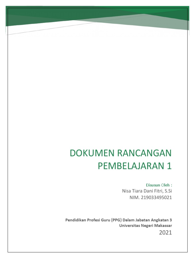 RPP Set 1 - Nisa Tiara DF - 219033495021 - T.kim 01 A3 | PDF