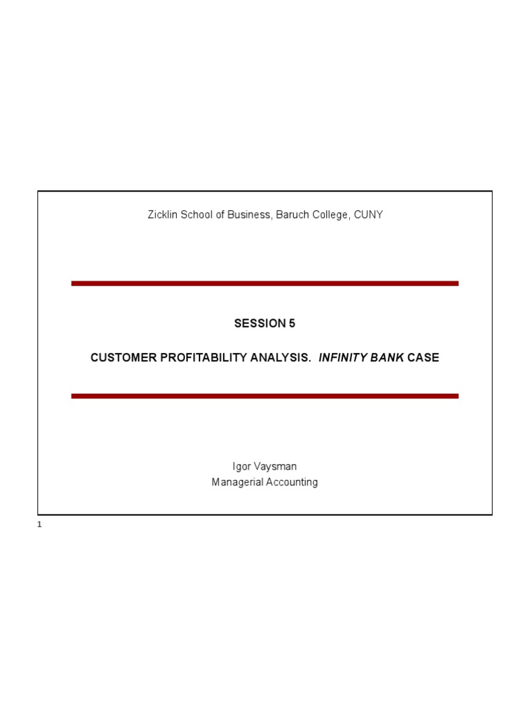 Infinity Bank Customer Profitability Analysis | PDF | Banks ...