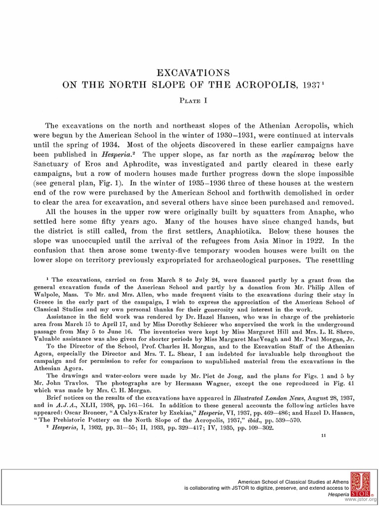 Excavations of The North Slope of The Acropolis | PDF | Epigraphy