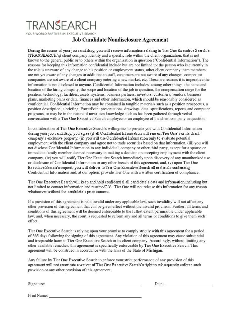 NDA Form | PDF | Non Disclosure Agreement | Common Law