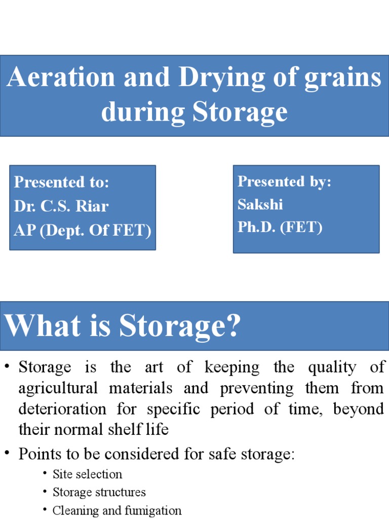 Aeration and Drying of Grains During Storage | PDF | Atmosphere Of ...