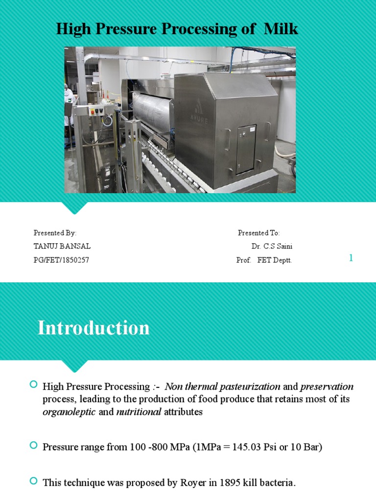 High Pressure Processing | PDF | Microorganism | Chemistry