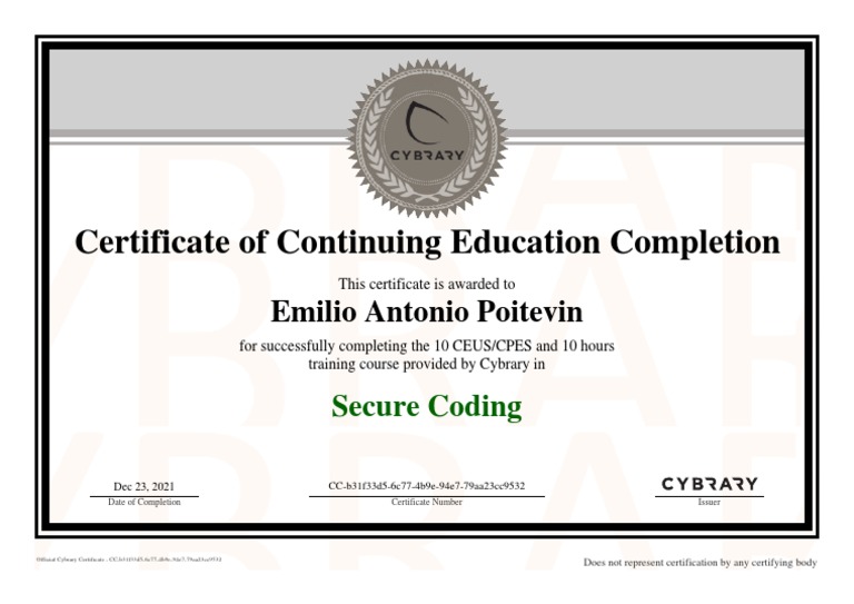 Cybrary Cert Secure Coding | PDF