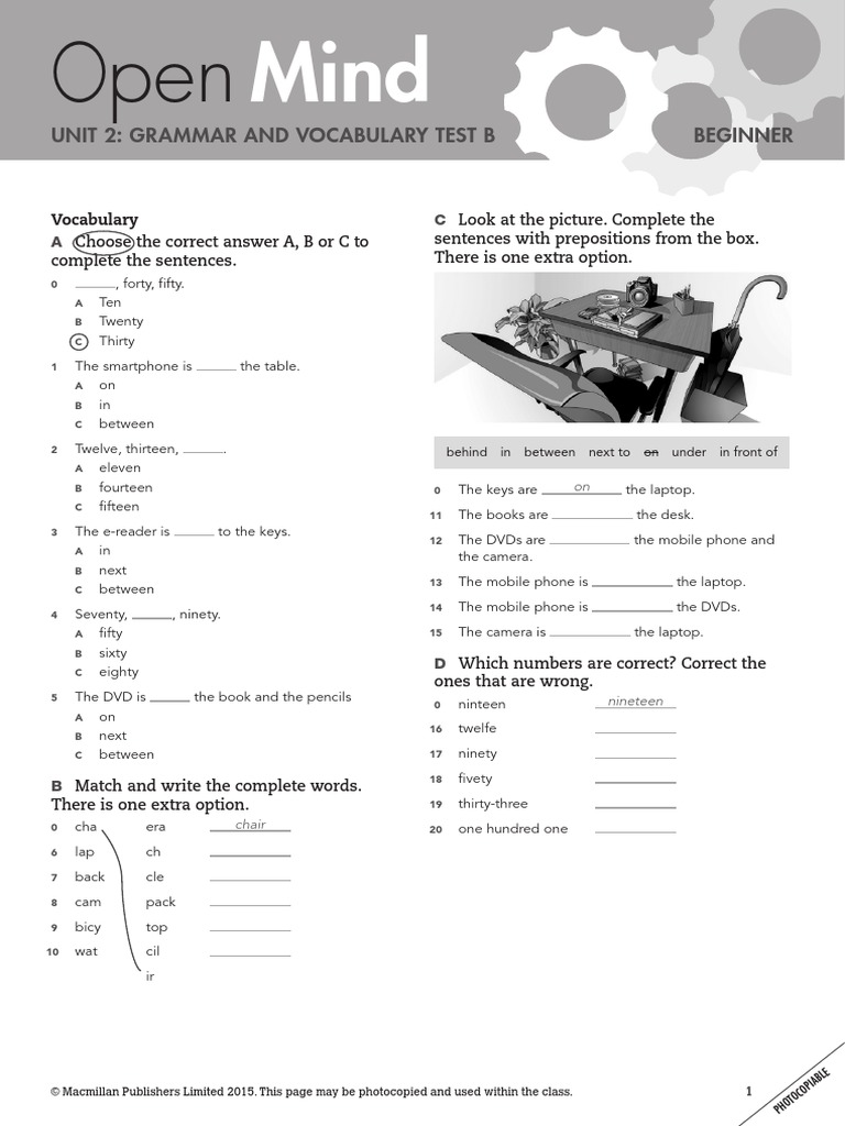 Grammar and Vocabulary Test B | PDF | Linguistics