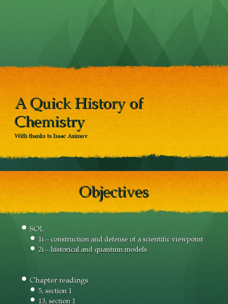 A Quick History of Chemistry | PDF | Atoms | Energy Level