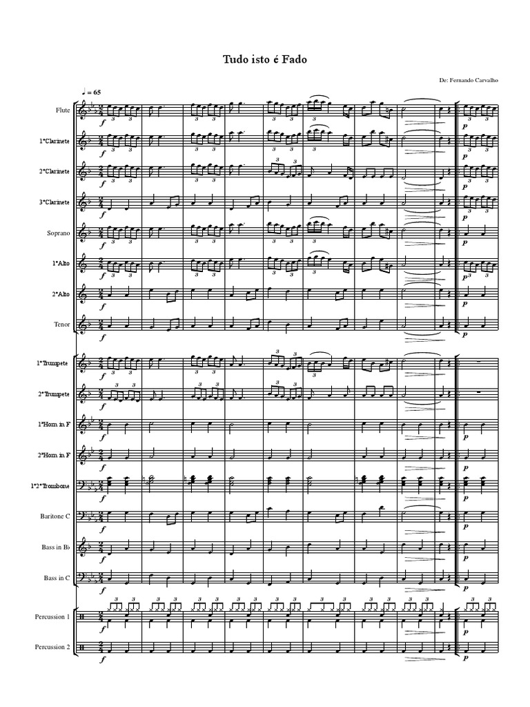 Tudo Isto É Fado - Full Score | PDF | Pitch (Music)