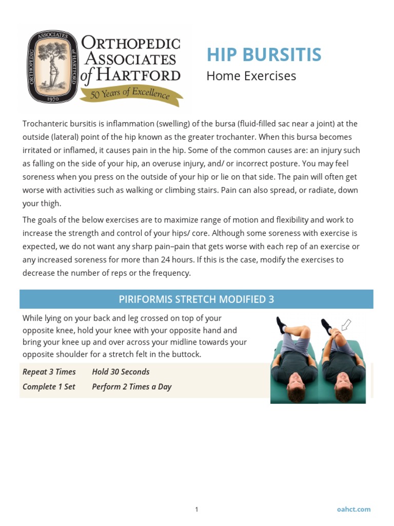 Oah Hip Bursitis Exercises r2 | PDF | Pelvis | Knee