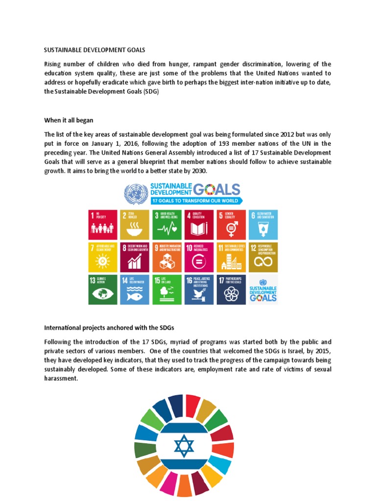 SDG Write Up | PDF | Sustainability | Economies