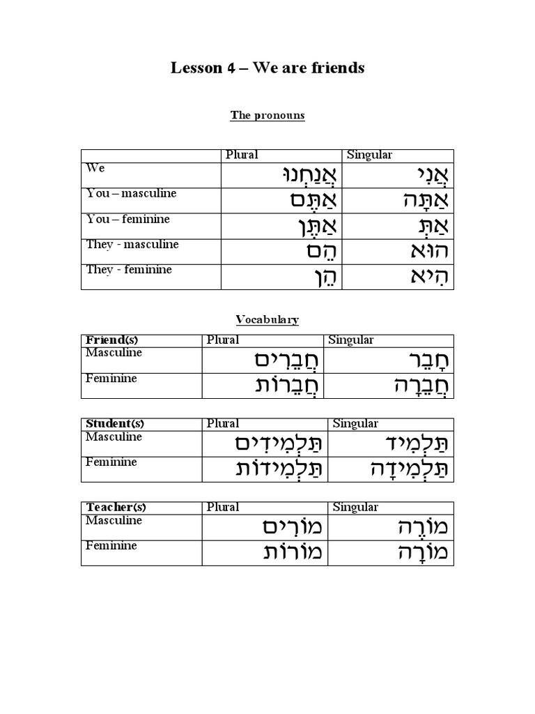 Lesson 4 - We Are Friends - Exercises | PDF