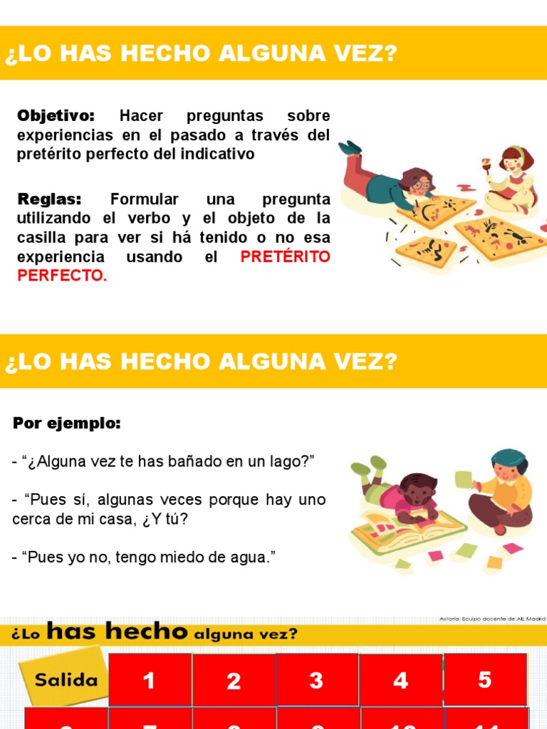 Juego de Preguntas en Pretérito Perfecto | PDF | Artes del Lenguaje y ...