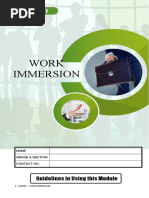 Work Immersion-Module 1 | PDF | Curriculum | Learning