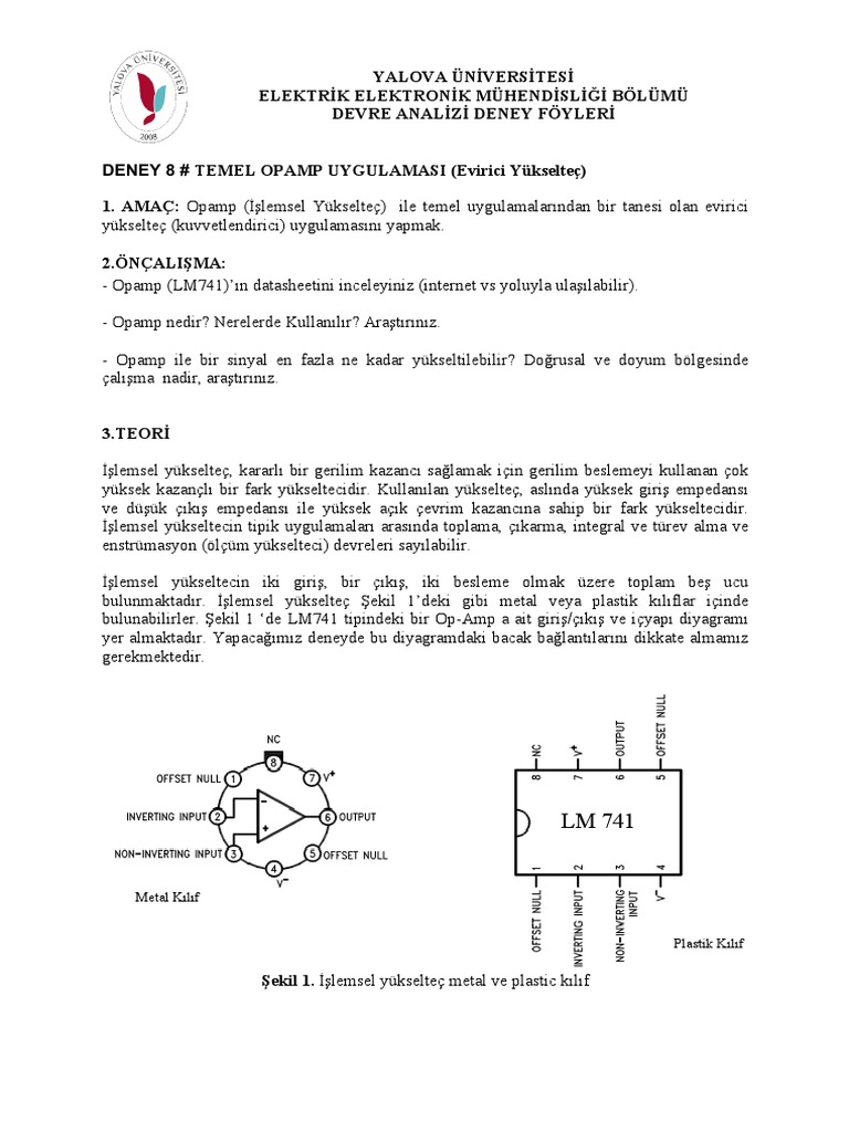Devre Analizi Lab I - Deney8 Föyü | PDF