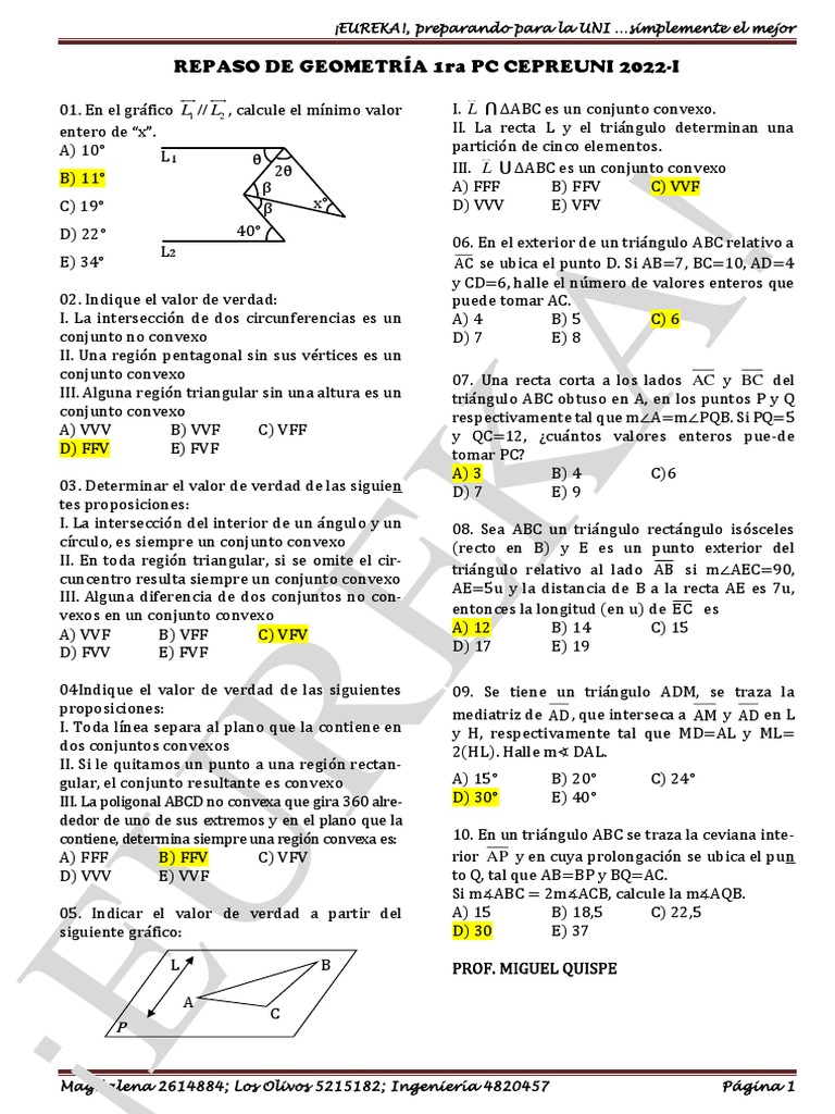 Repaso Geo - Miguel | PDF | Triángulo | Geometría euclidiana