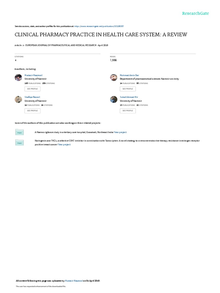 Clinical Pharmacy Practice | PDF | Pharmacy | Health Care