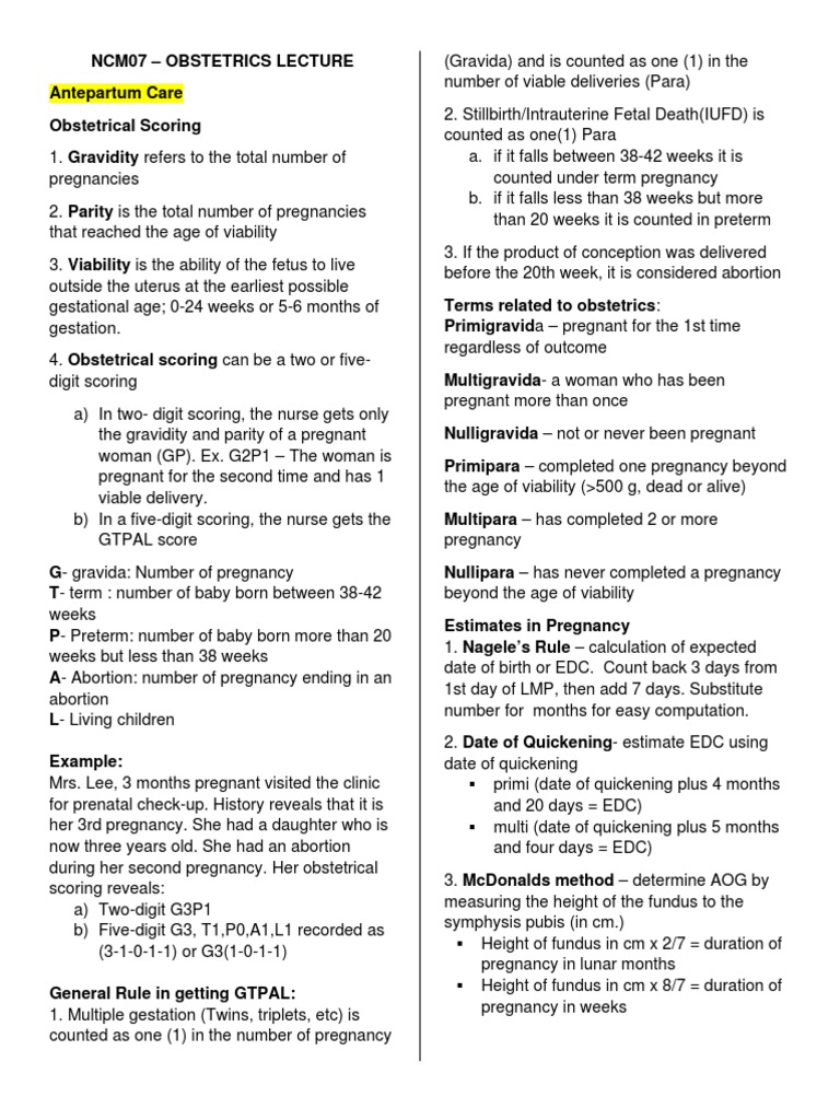 OB Midterm Reviewer | PDF | Childbirth | Pelvis