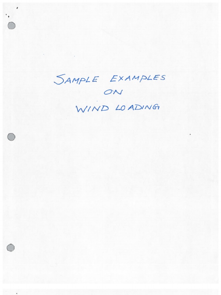Sample Examples On Wind Loading According To NBC 2015 | PDF