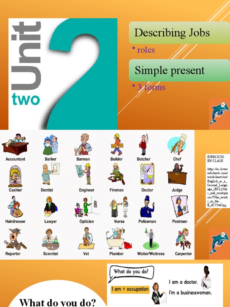 Describing Jobs Simple Present: - Roles | PDF