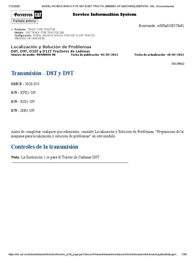D8T-J8B Localizacion y Pruebas para La Tercera Marcha | PDF | Transmisión (Mecánica) | Calibración
