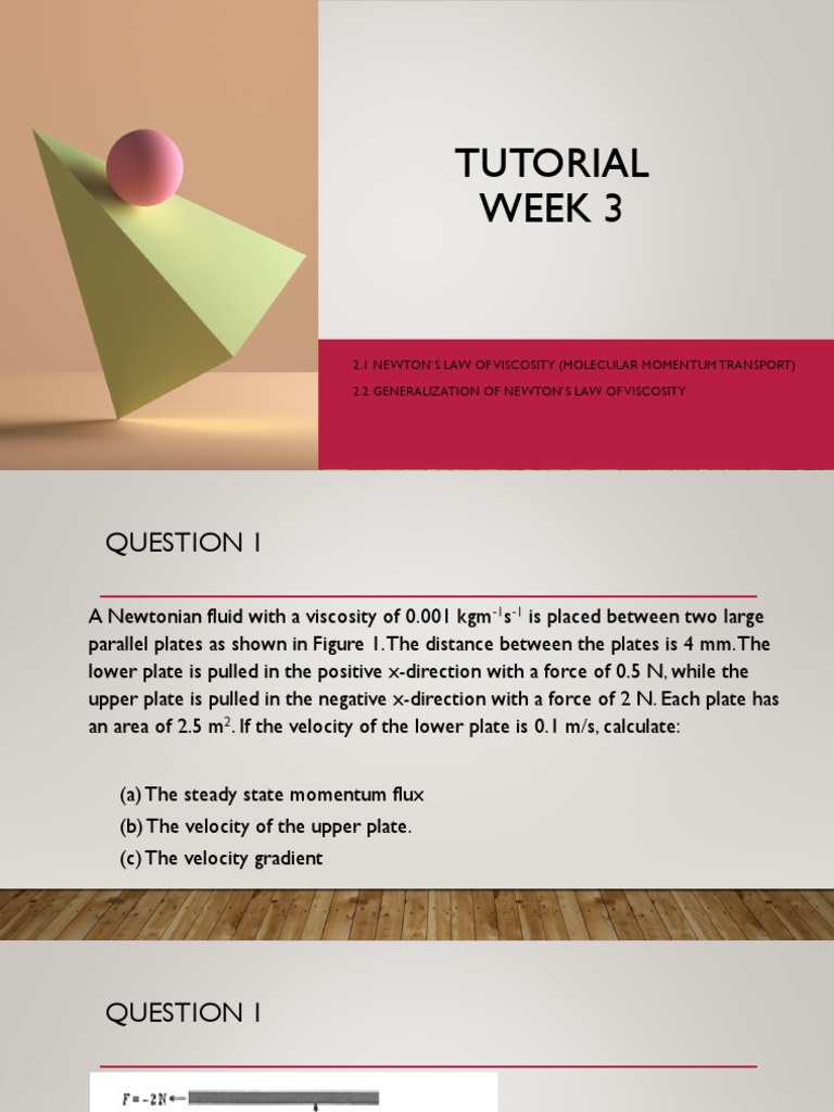 Tutorial Week 3 Viscosity With Solution Pdf
