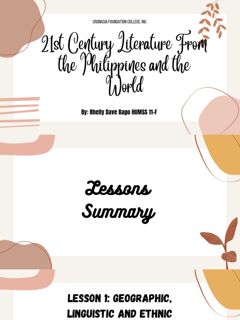 21st Century Literature From The Philippines and The World | PDF ...