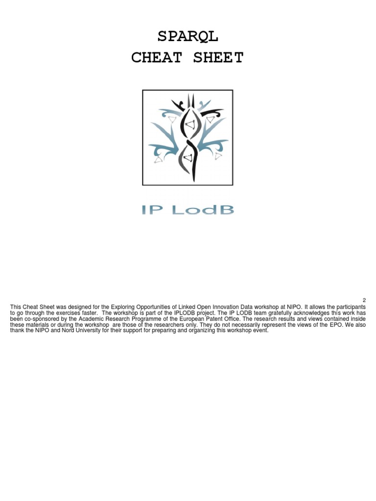 SPARQL Cheat Sheet | PDF | Knowledge Representation | Computer Data